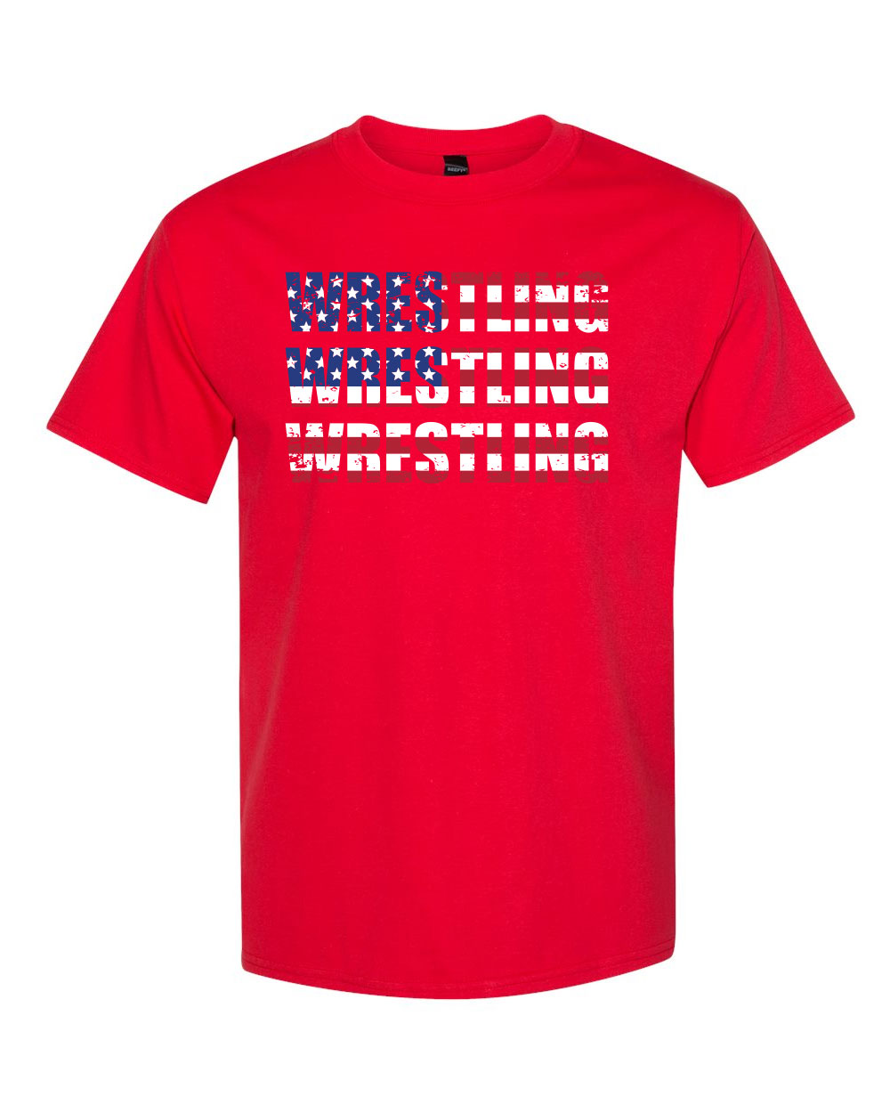 hanes_beefy_red_WRESTLINGFLAG – Wasabi Print